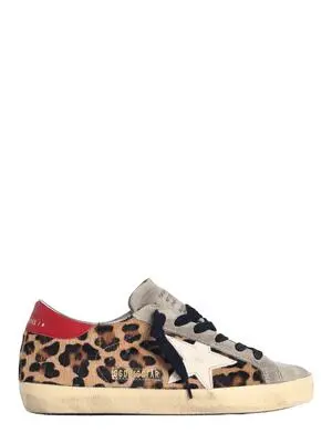 GOLDEN GOOSE Golden Goose Leopard Pony Leather Super Star Sneakers Multicolor