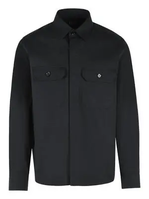 Zegna Stretch Cotton Overshirt - Black