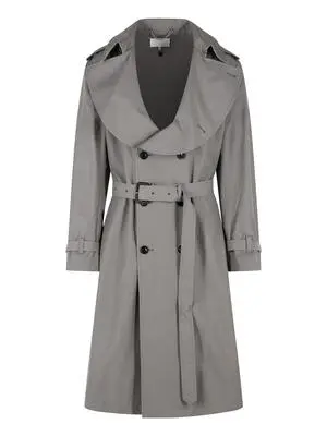 MAISON MARGIELA Cotton Blend Trench Coat - Grey