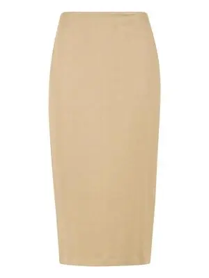 Max Mara Max Mara Veranda Diagonal Slim Linen Skirt Beige