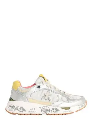Premiata Premiata Mased Silver Leather Blend Sneakers Silver