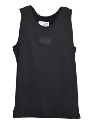 MAISON MARGIELA Black Sleeveless Tank Top With Logo Detail - Nero