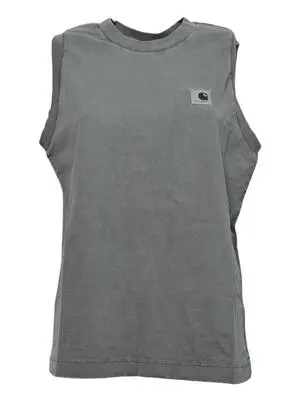 Carhartt Work In Progress Sleeveless Top With Logo Patch - Nero