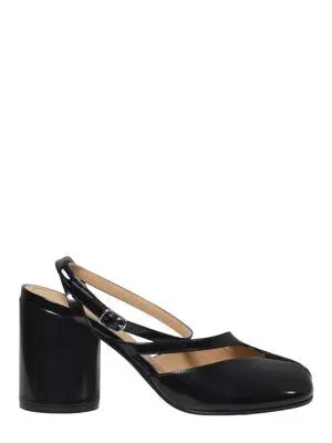 MAISON MARGIELA Black Patent Leather Mary Jane Slingback Sandals - Nero
