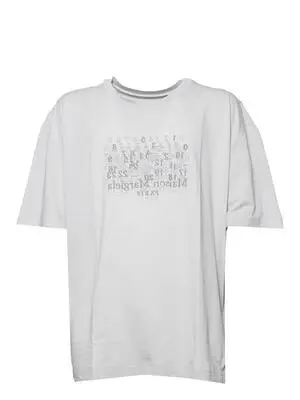 MAISON MARGIELA White Graphic Print T-shirt - Grigio Chiaro