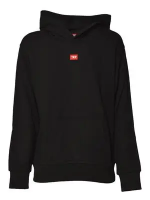 DIESEL® Black Hoodie With Logo Detail - Nero