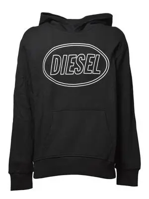 DIESEL® Black Hoodie With Logo - Nero