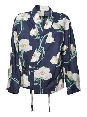 Kenzo Printed Wrap Jacket - Blu Navy