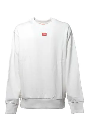 DIESEL® Crew Neck Sweatshirt With Embroidered Logo - Bianco