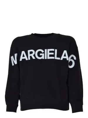MAISON MARGIELA Crew Neck Pullover With Graphic Print - Nero