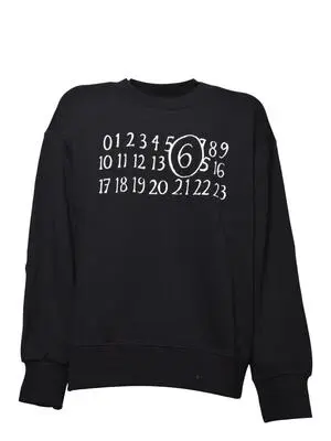 MAISON MARGIELA Black Numbered Graphic Pullover - Nero