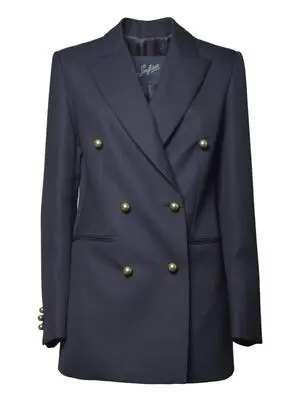 SEAFARER Seafarer Double Breasted Blazer With Gold Buttons
