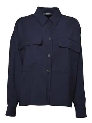 MAX MARA Max Mara Weekend Navy Button-Detailed Shirt Jacket