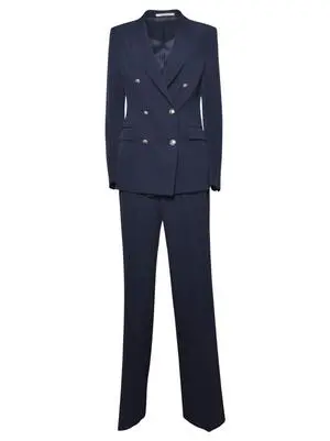 Tagliatore Double-breasted Blazer And Trousers Set - Blu
