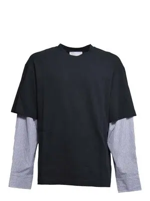 JIL SANDER Layered Striped T-shirt - Blu