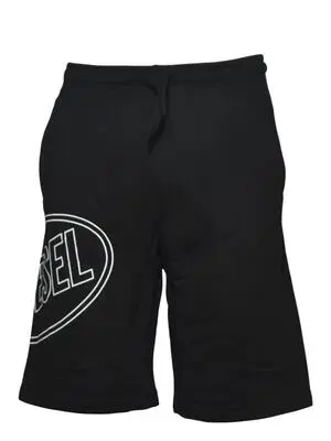 DIESEL® Logo Detailed Drawstring Shorts - Nero