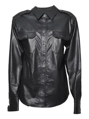 MARANT ETOILE Black Leather Button-up Shirt - -97