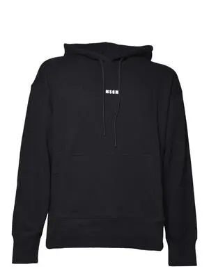 MSGM Black Logo Hoodie - Nero