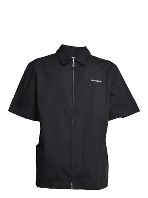 Carhartt Work In Progress Short Sleeve Zip Shirt - Nero