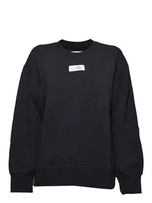 MAISON MARGIELA Oversized Crew Neck Sweatshirt - Nero