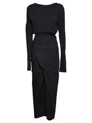 Our Legacy Black Long Sleeve Wrap Dress - Nero