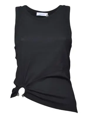 Rabanne Ribbed Knit Tank With Ring Detail - Nero