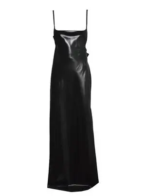 COURREGES Courrèges Black Faux Leather Maxi Dress - Nero