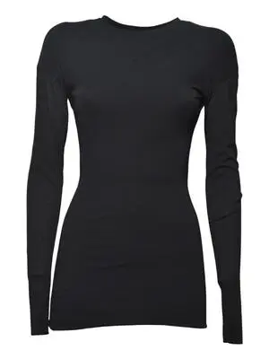 JIL SANDER Black Long Sleeve Fine Knit Top - Nero