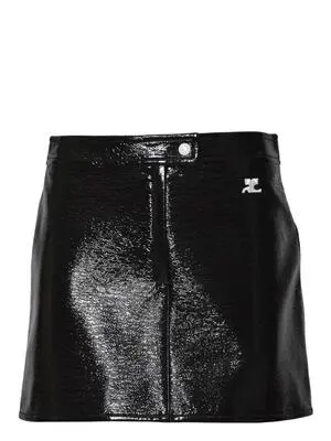 COURREGES Courrèges Black Patent Leather Mini Skirt - Nero