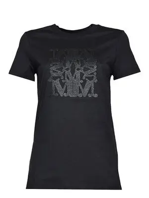Max Mara Embellished Logo T-shirt - Nero