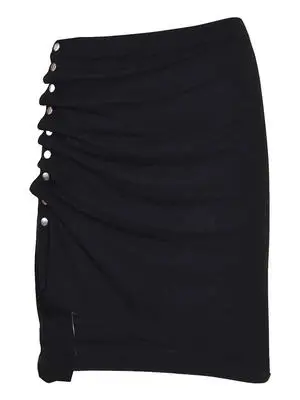 PACO RABANNE Rabanne Asymmetric Pleated Mini Skirt With Silver-Plated Snaps