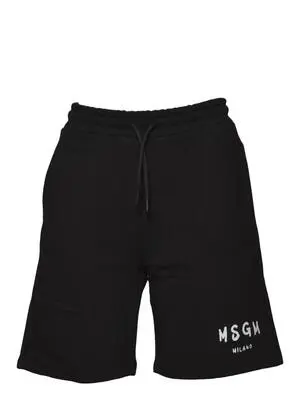 MSGM Drawstring Logo Shorts - Nero
