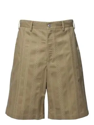 MSGM Tailored Shorts With Striped Texture - Cammello