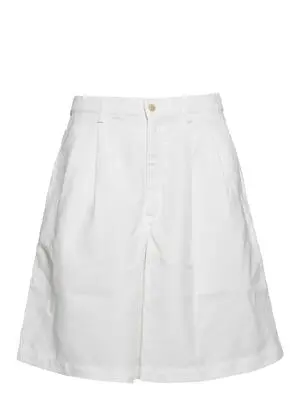 Comme Des Garçons Pleated Knee Length Shorts - Bianco