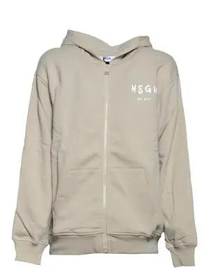 MSGM MSGm Zip-Up Hoodie Sabbia