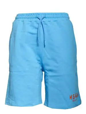 MSGM Logo Drawstring Shorts - Blu Elettrico