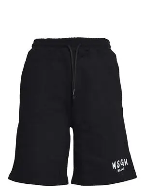 MSGM Logo Print Shorts - Nero