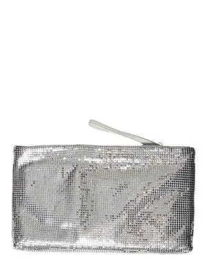 PACO RABANNE Rabanne Silver Metallic Mesh Pouch With Wristlet