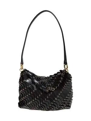 Rabanne Black Sequined Shoulder Bag With Gold Tone Hardware - Nero