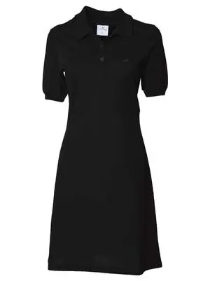 COURREGES Courrèges Black Short Sleeve Polo Dress - Nero