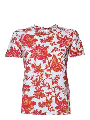 Etro Floral Print T-shirt - Rosso/bianco