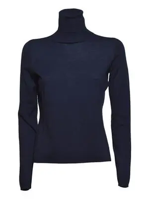Max Mara Turtleneck Long Sleeve Sweater - Blu