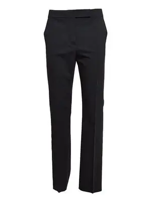 Max Mara Virgin Wool Satin And Mohair Trousers - Nero