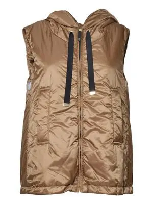 MAX MARA CUBE Sleeveless Down Jacket With Hood - Marrone