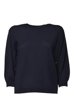 Max Mara Long Sleeve Crew Neck Sweater - Blu Notte