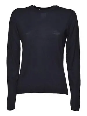 Max Mara Crew Neck Long Sleeve Sweater - Blu