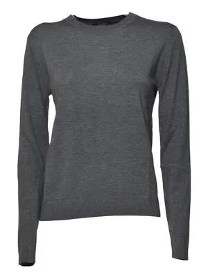 Max Mara Crew Neck Long Sleeve Sweater - Grigio Scuro