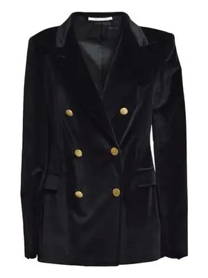 Tagliatore Black Velvet Double Breasted Blazer - Nero