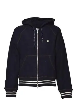 WALES BONNER Zip-up Hoodie - Blu
