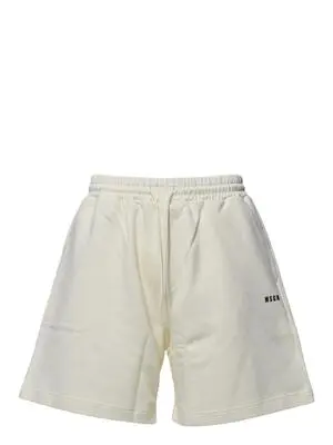MSGM MSGM Cotton Drawstring Shorts Panna